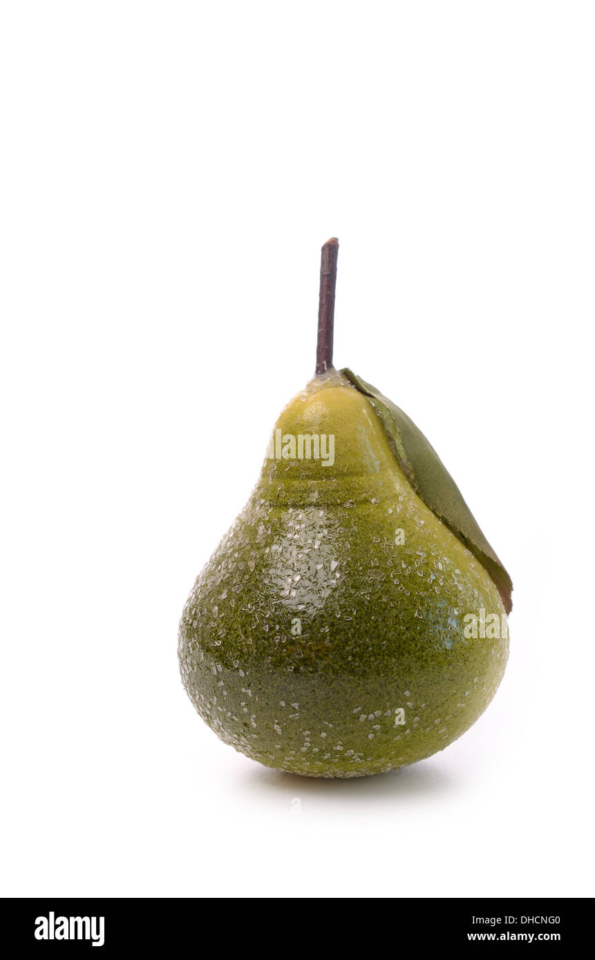 Frozen pear on white Stock Photo - Alamy
