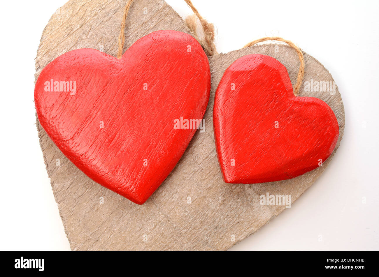 Red wooden heart shape Stock Photo - Alamy