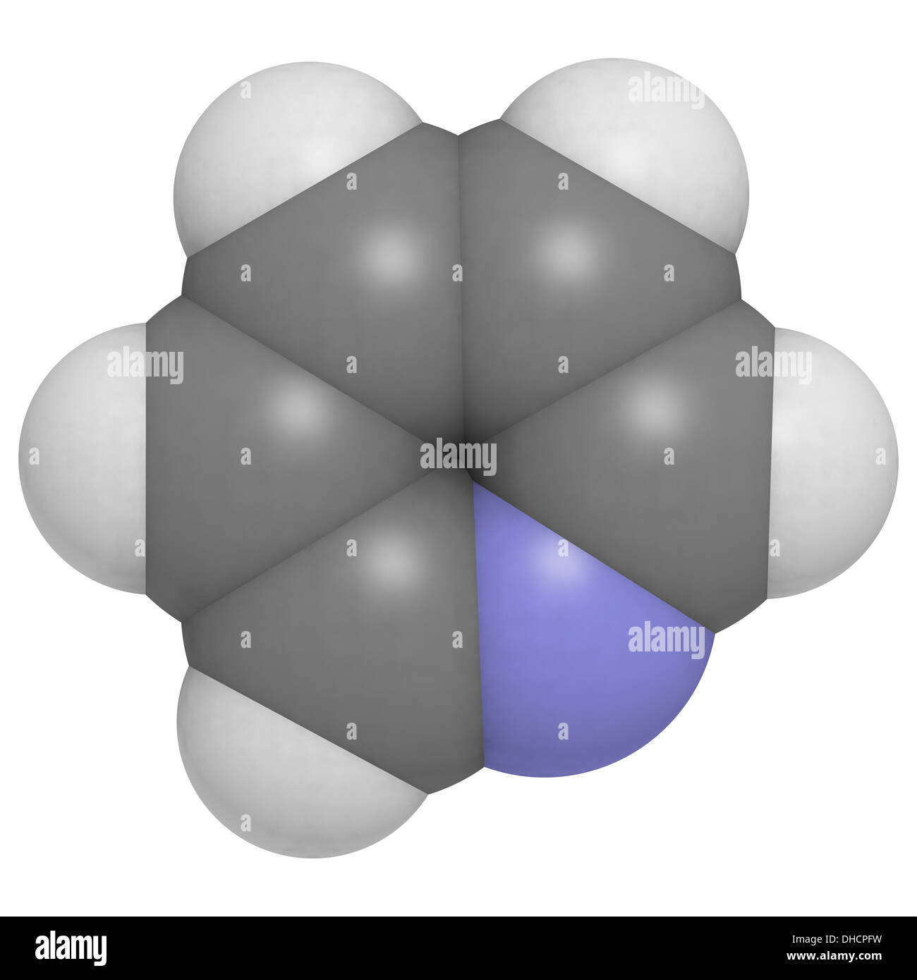 Pyridine molecule, chemical structure. Foul smelling liquid that has ...