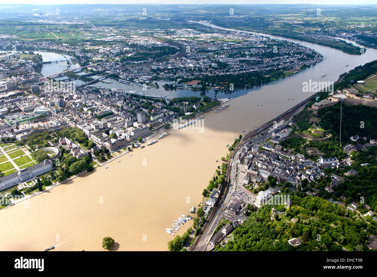 Germany rhineland palatinate confluence river hi-res stock photography ...