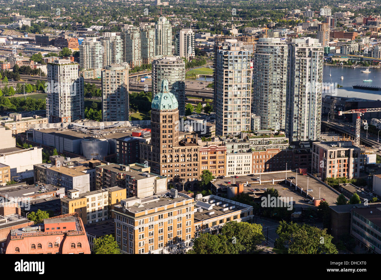 Canada, British Columbia, Vancouver, View of skyscrapers with Sun Tower ...