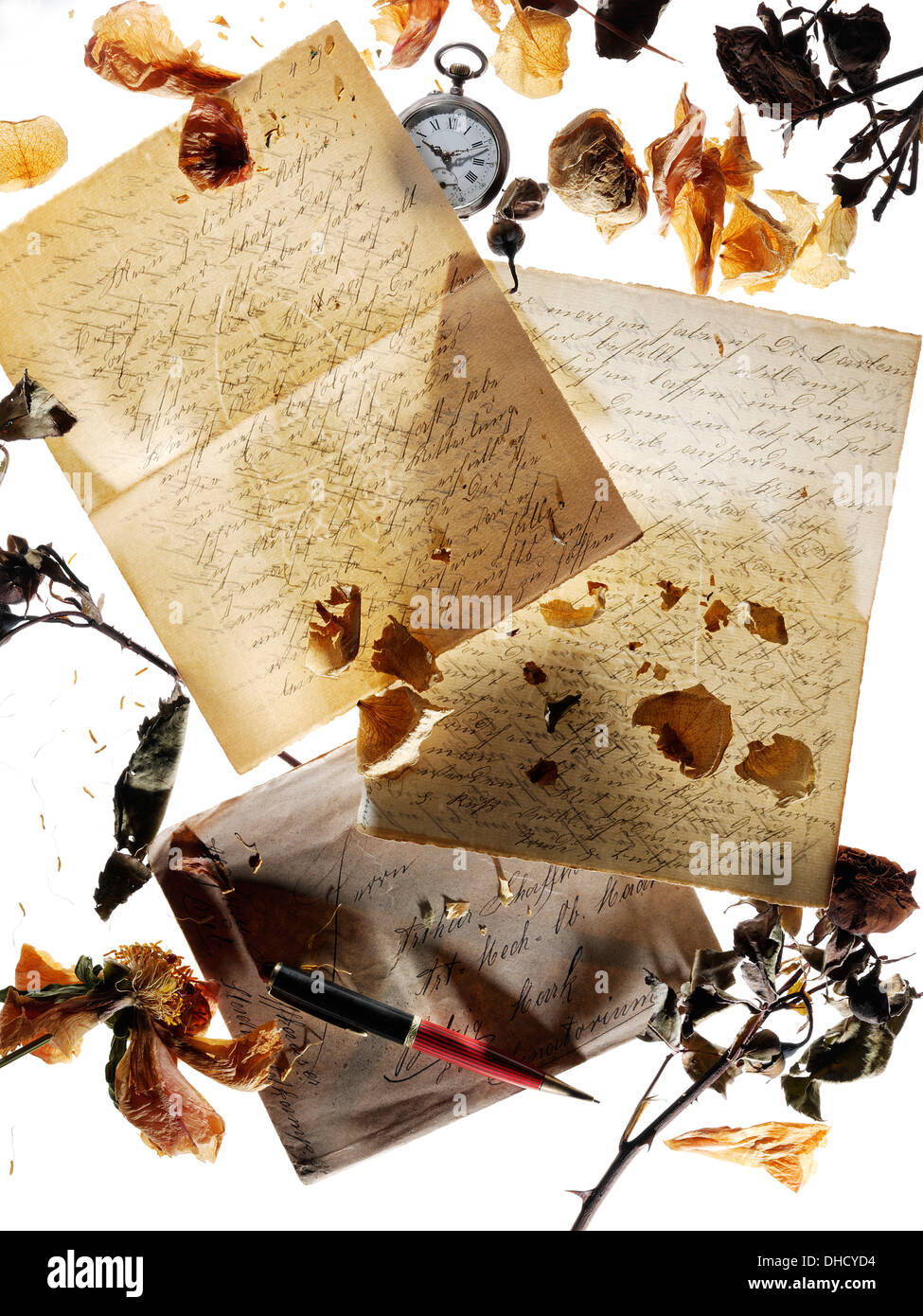 Roses old letter hi-res stock photography and images - Alamy