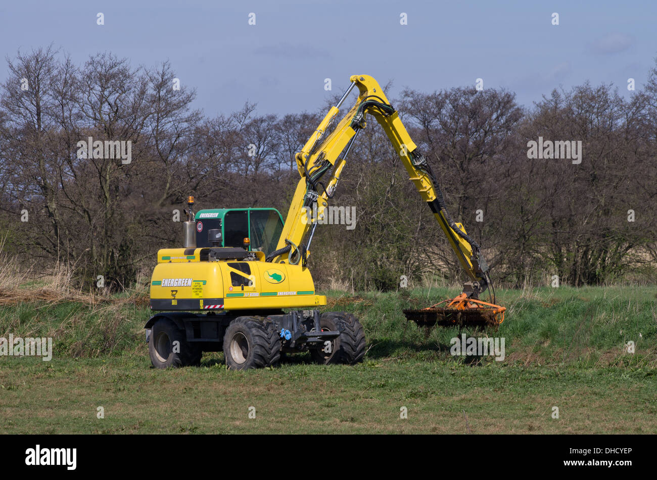 Dredging land drainage dyke Stock Photo - Alamy