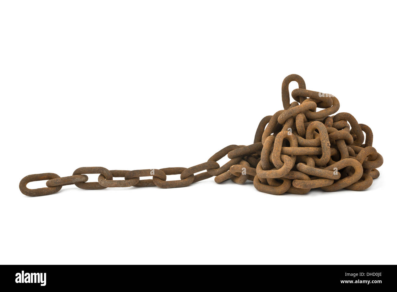 old rusty chain isolated on the white background Stock Photo - Alamy