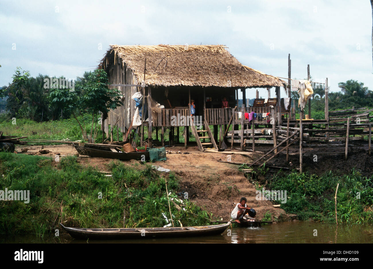 life along tapajos river, santarem, state of para, amazon region ...