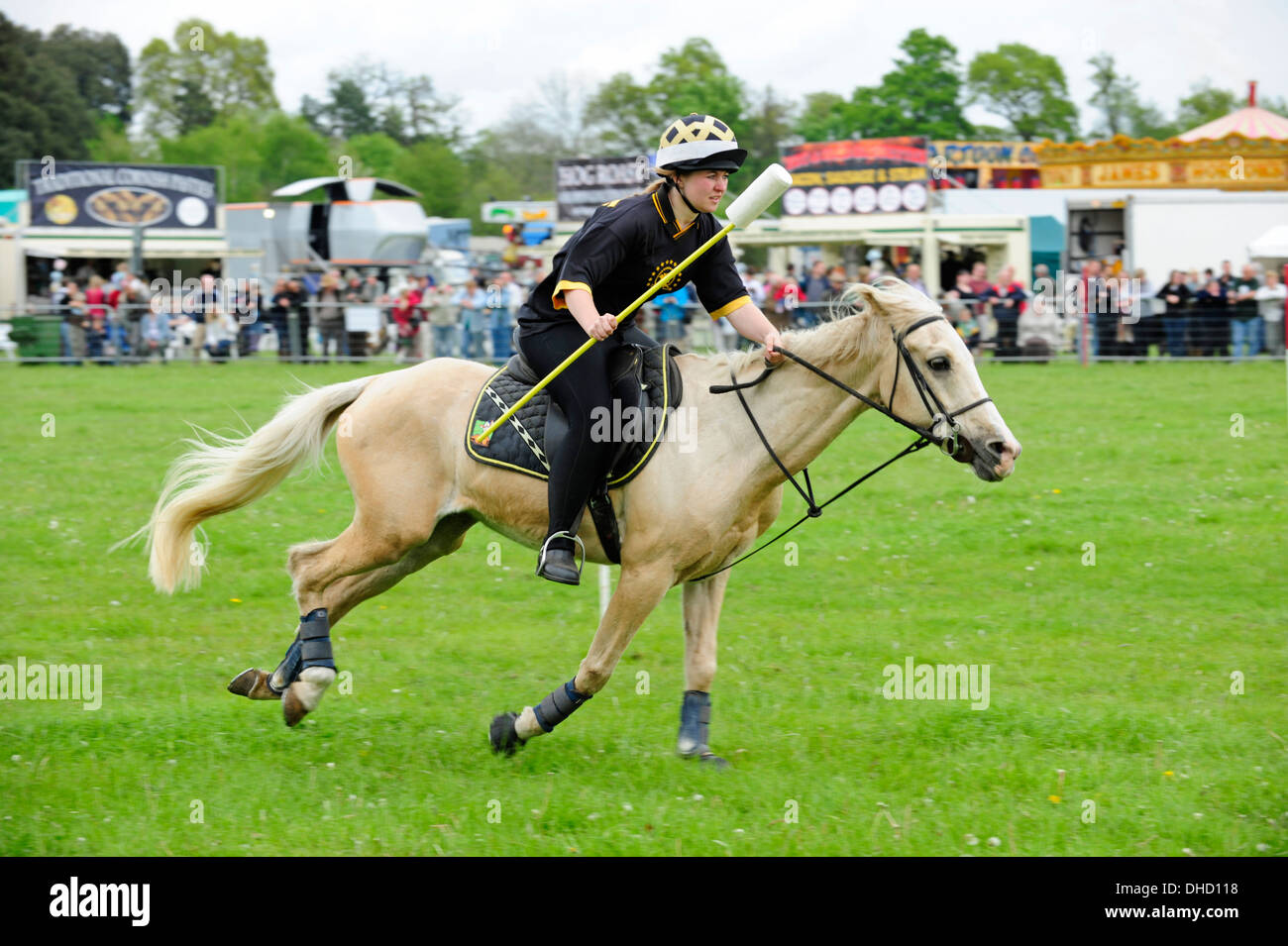 A participant in Mounted Games held at Broadlands, Romsey, Hampshire ...