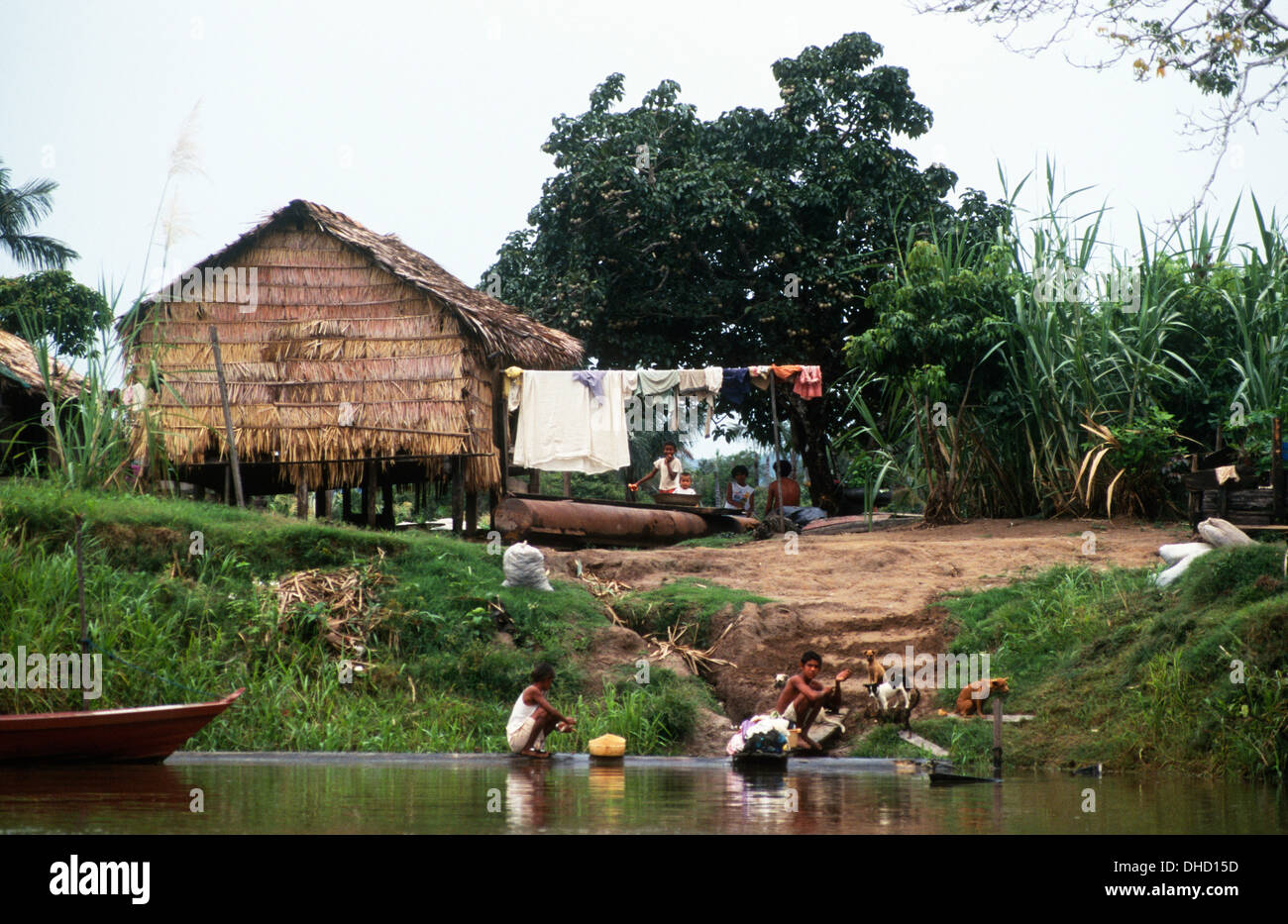life along tapajos river, santarem, state of para, amazon region ...