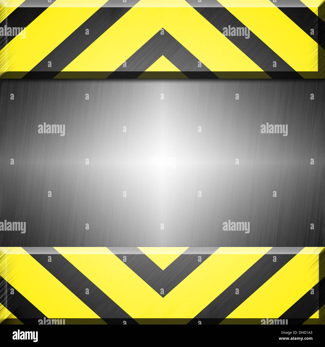 Grey and yellow striped metal background or texture with empty space ...