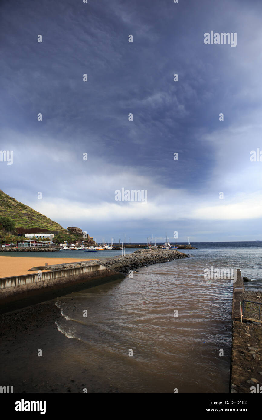 Yellow beach in Machico on Madeira Island, Portugal Stock Photo - Alamy