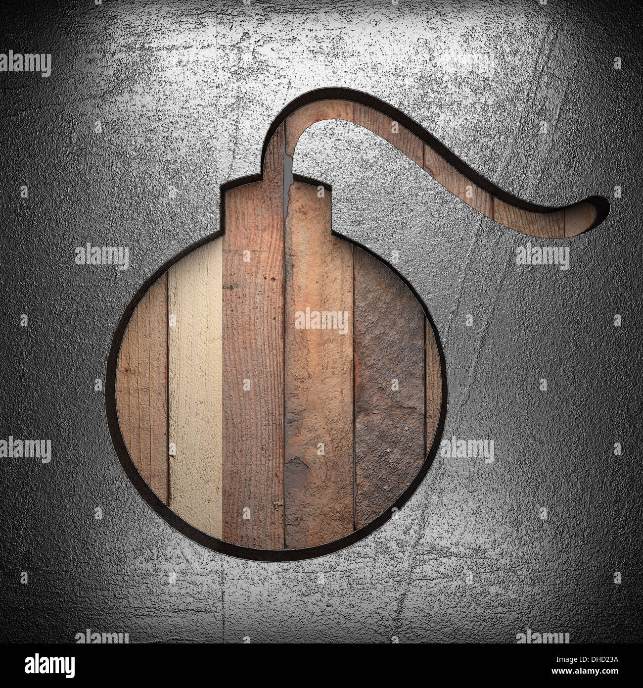 metal sign on wood Stock Photo - Alamy