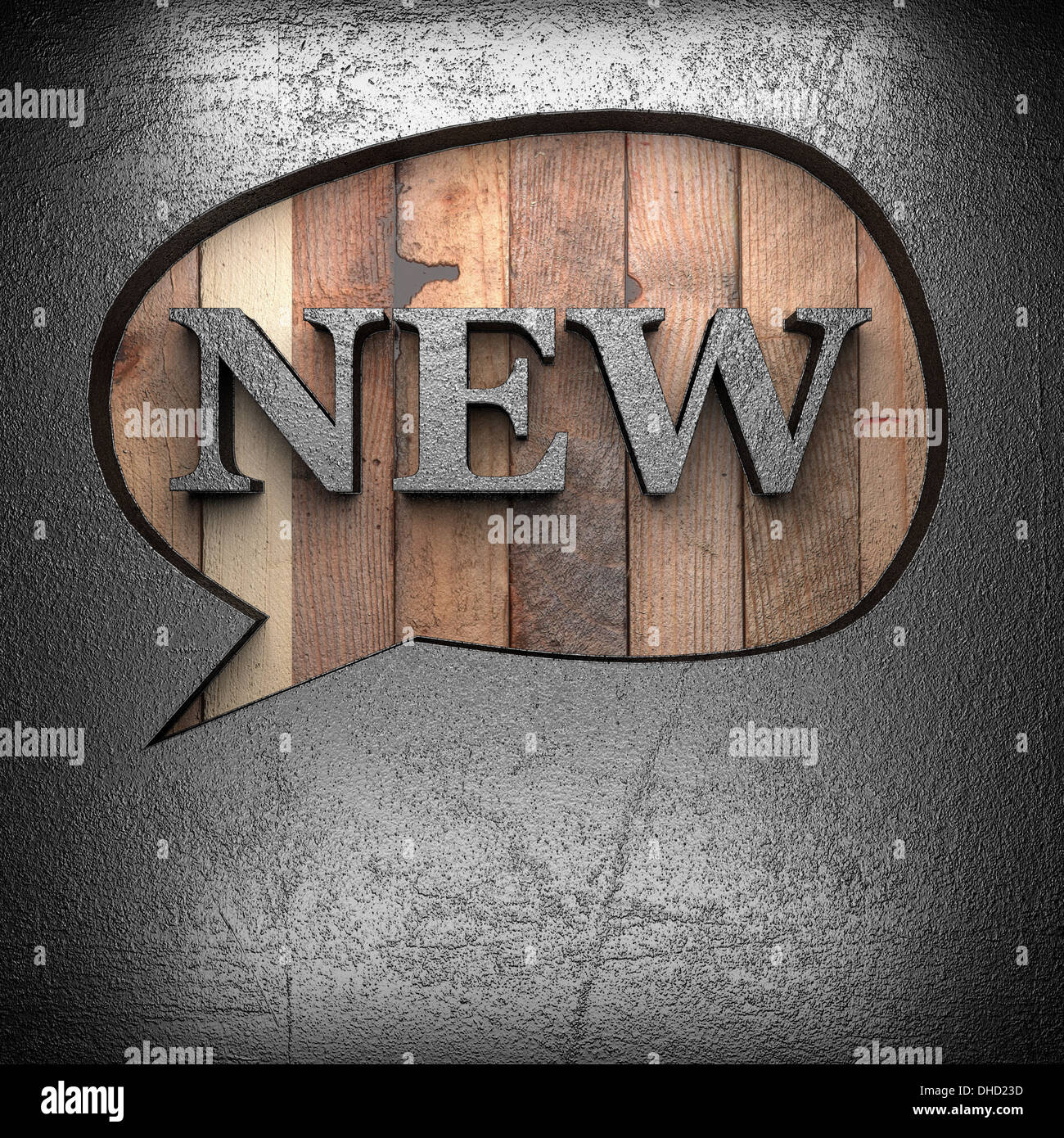 metal sign on wood Stock Photo - Alamy