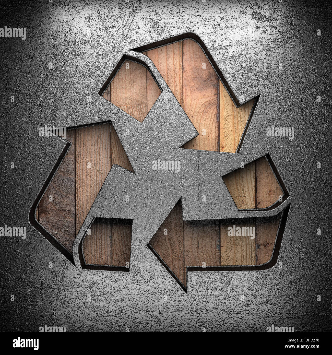metal sign on wood Stock Photo - Alamy