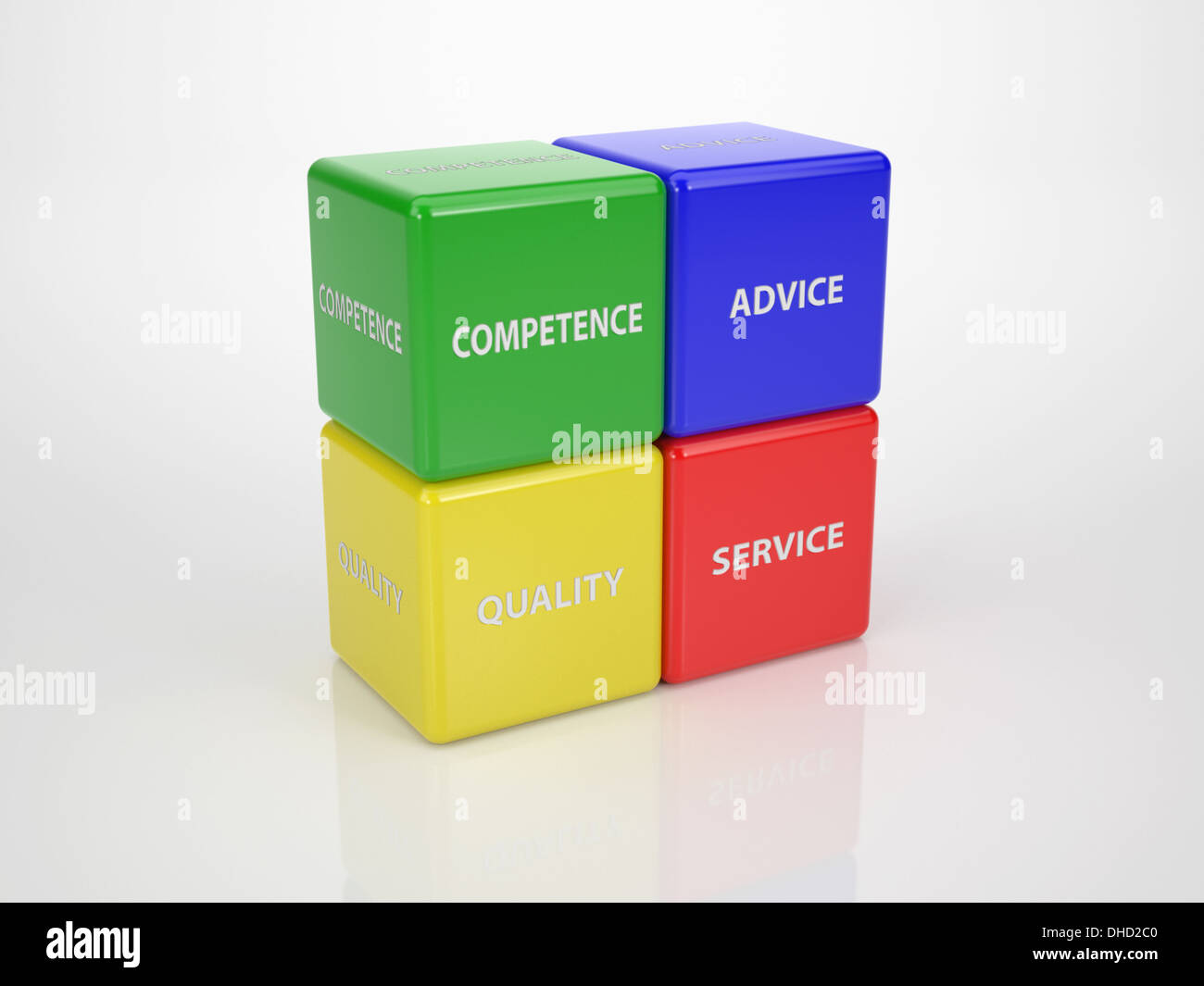 Colored Customer Service Cubes Stock Photo - Alamy