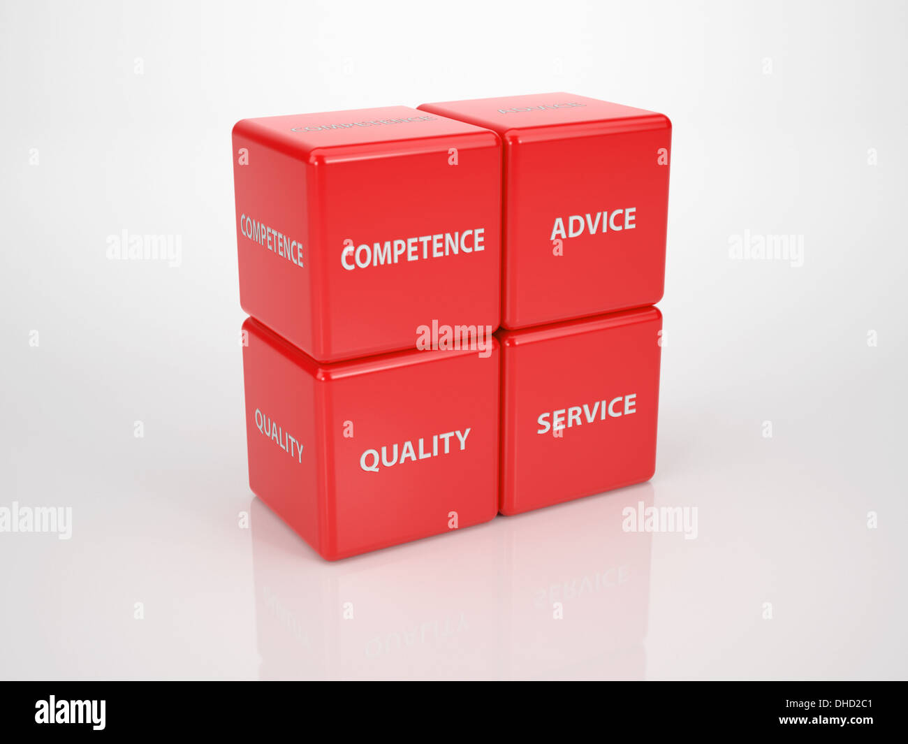 Red Customer Service Cubes Stock Photo - Alamy