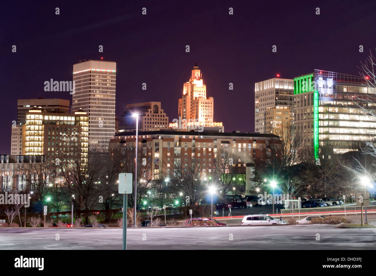 Providence, Rhode Island Skyline at night Stock Photo - Alamy