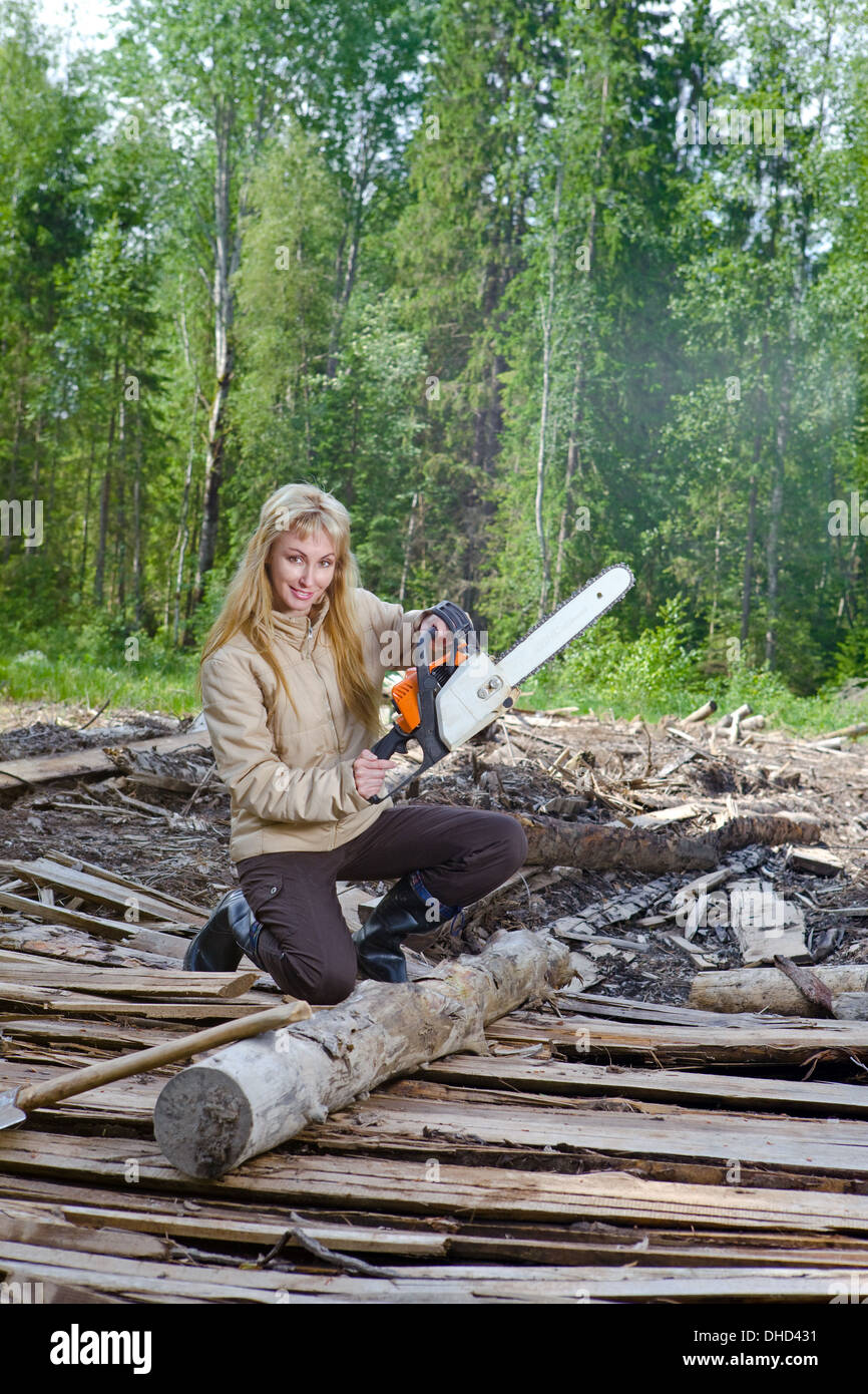 Woman woodcutter hi-res stock photography and images - Alamy