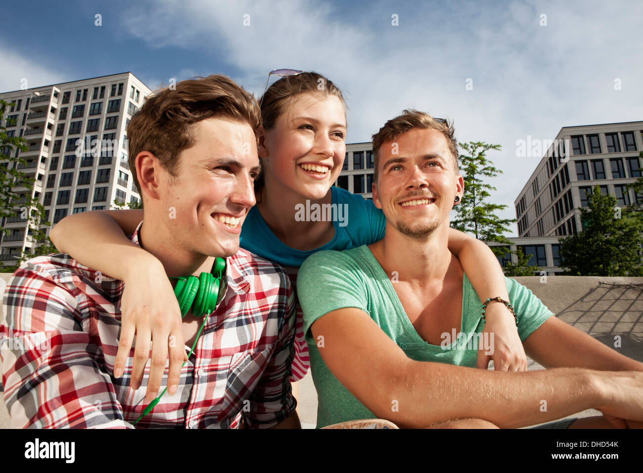 Three Friends Hugging