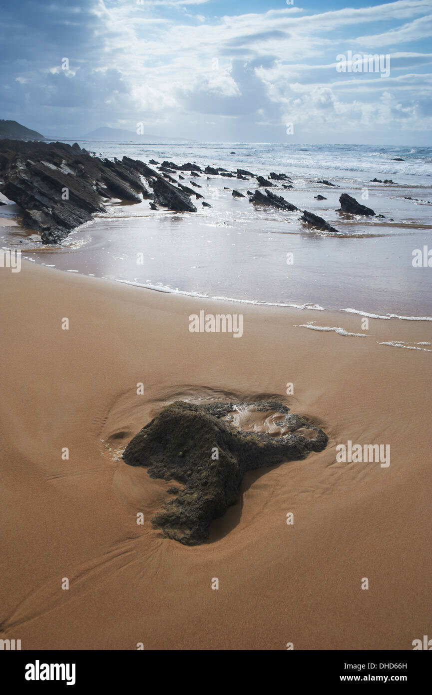 Rock on the beach Bidart France Stock Photo - Alamy