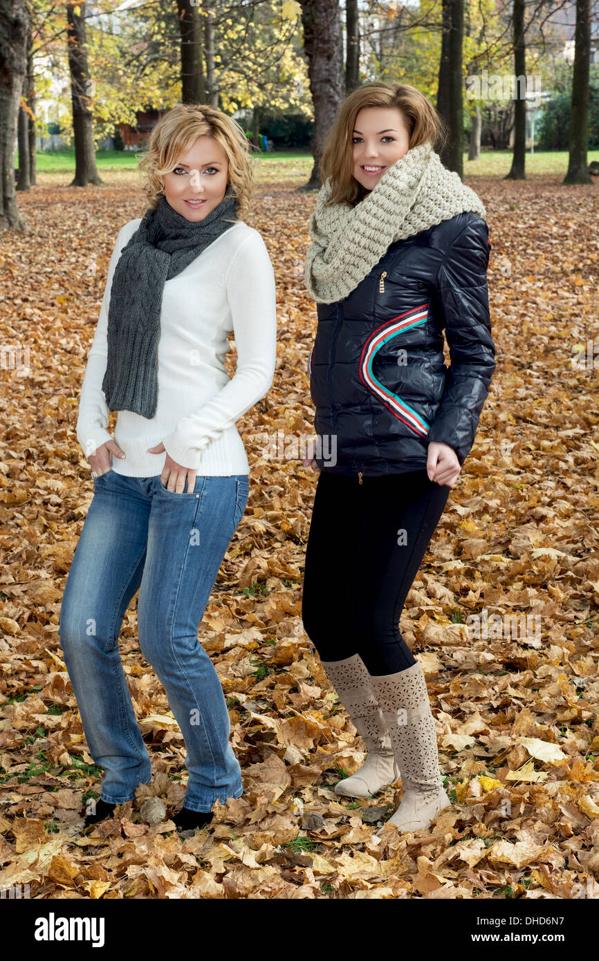 Women dancing autumn leaves fall hi-res stock photography and images ...