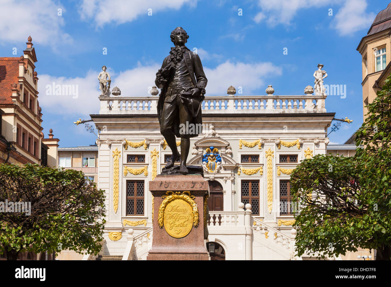 Germany, Saxony, Leipzig, Goethe Memorial on Naschmarkt Stock Photo - Alamy
