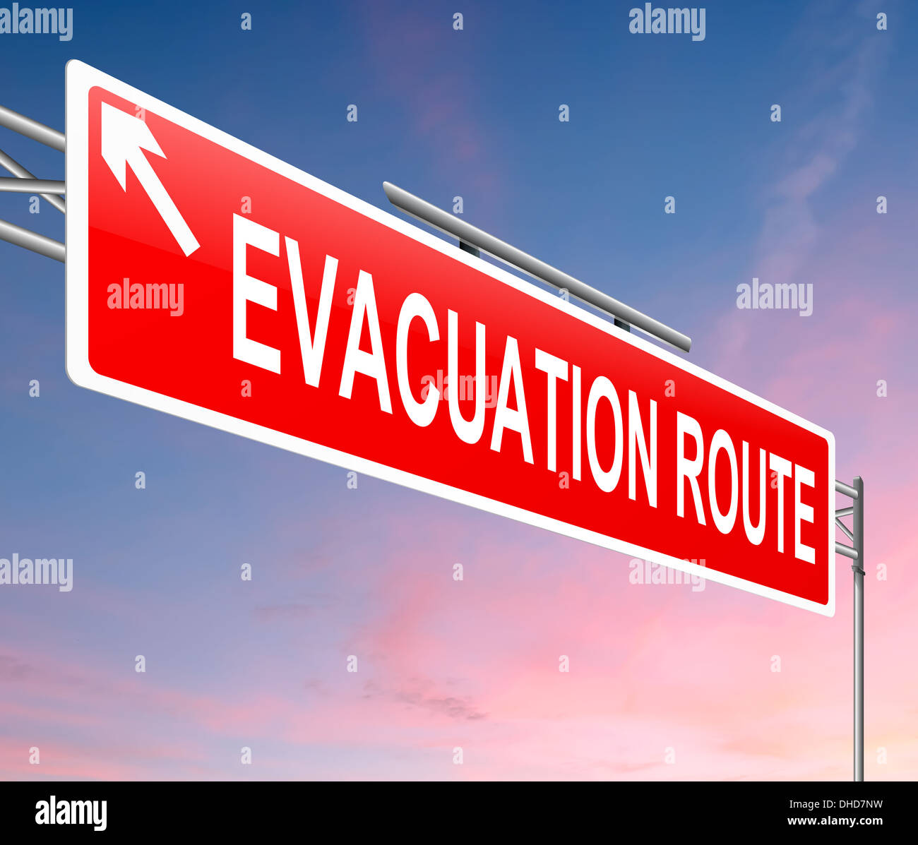 Evacuation route signpost hi-res stock photography and images - Alamy