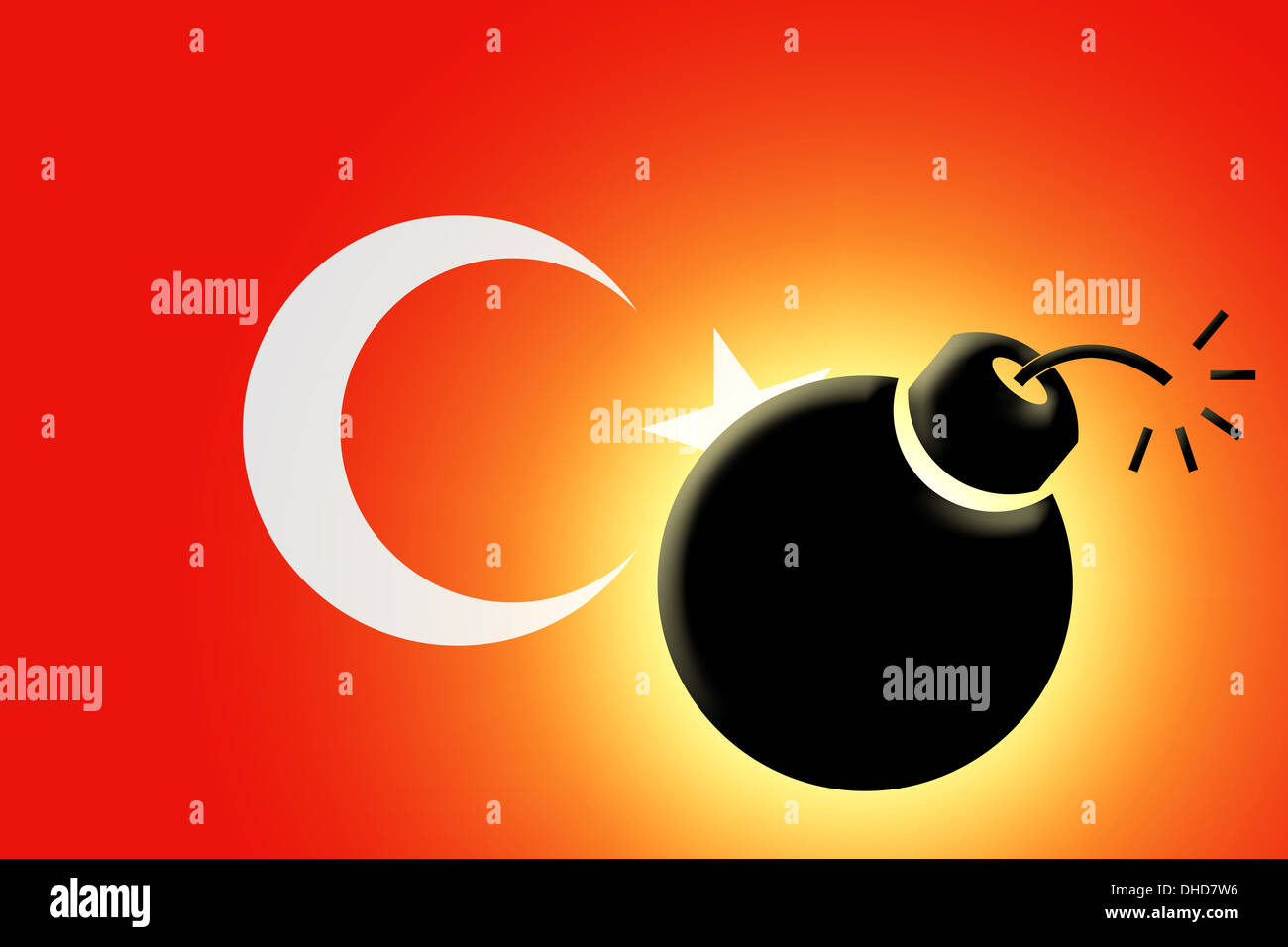 The Turkish flag Stock Photo - Alamy