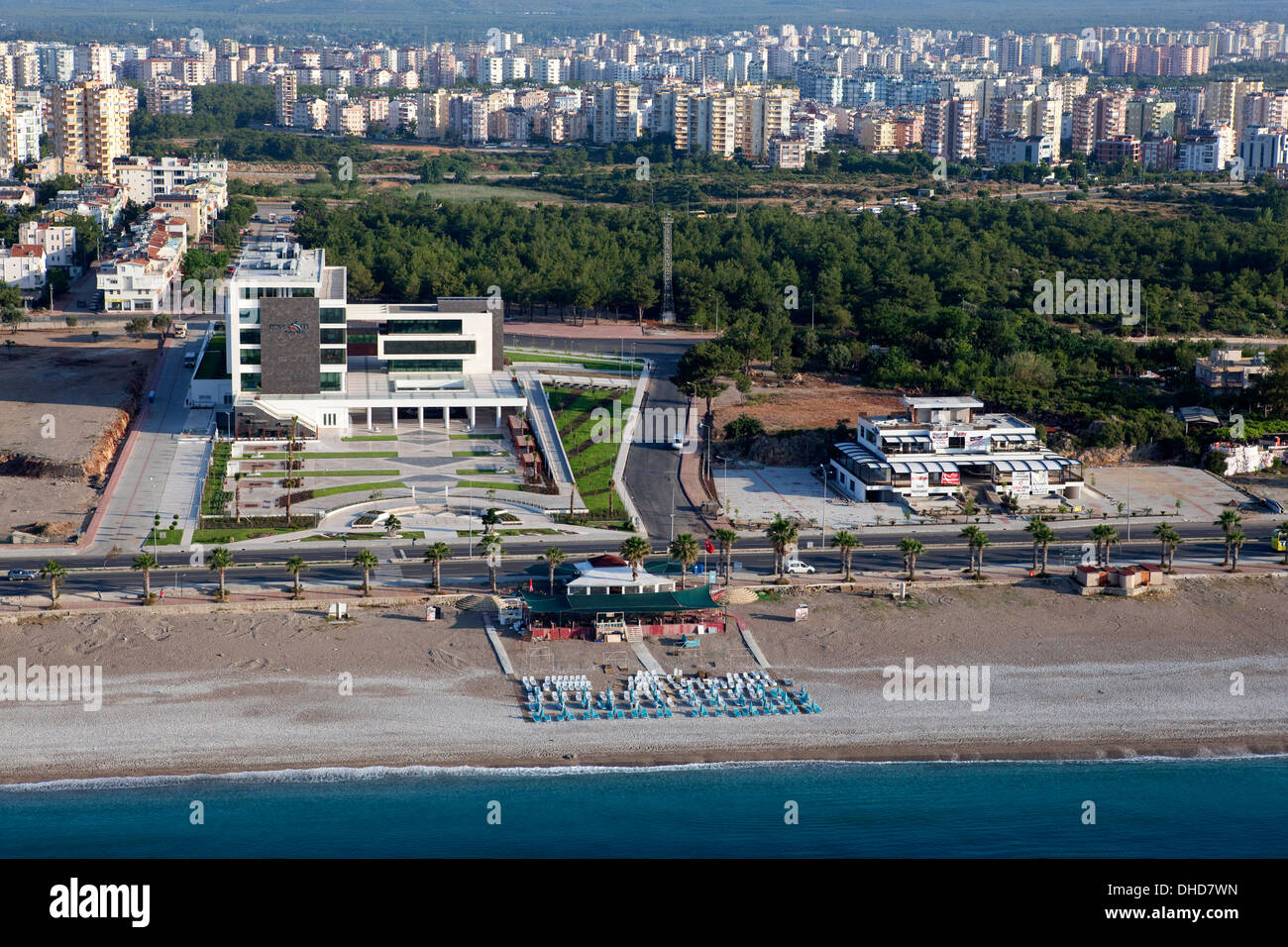 Aerial view of Konyaalti Beach with luxury hotels Antalya, Turkey Stock ...