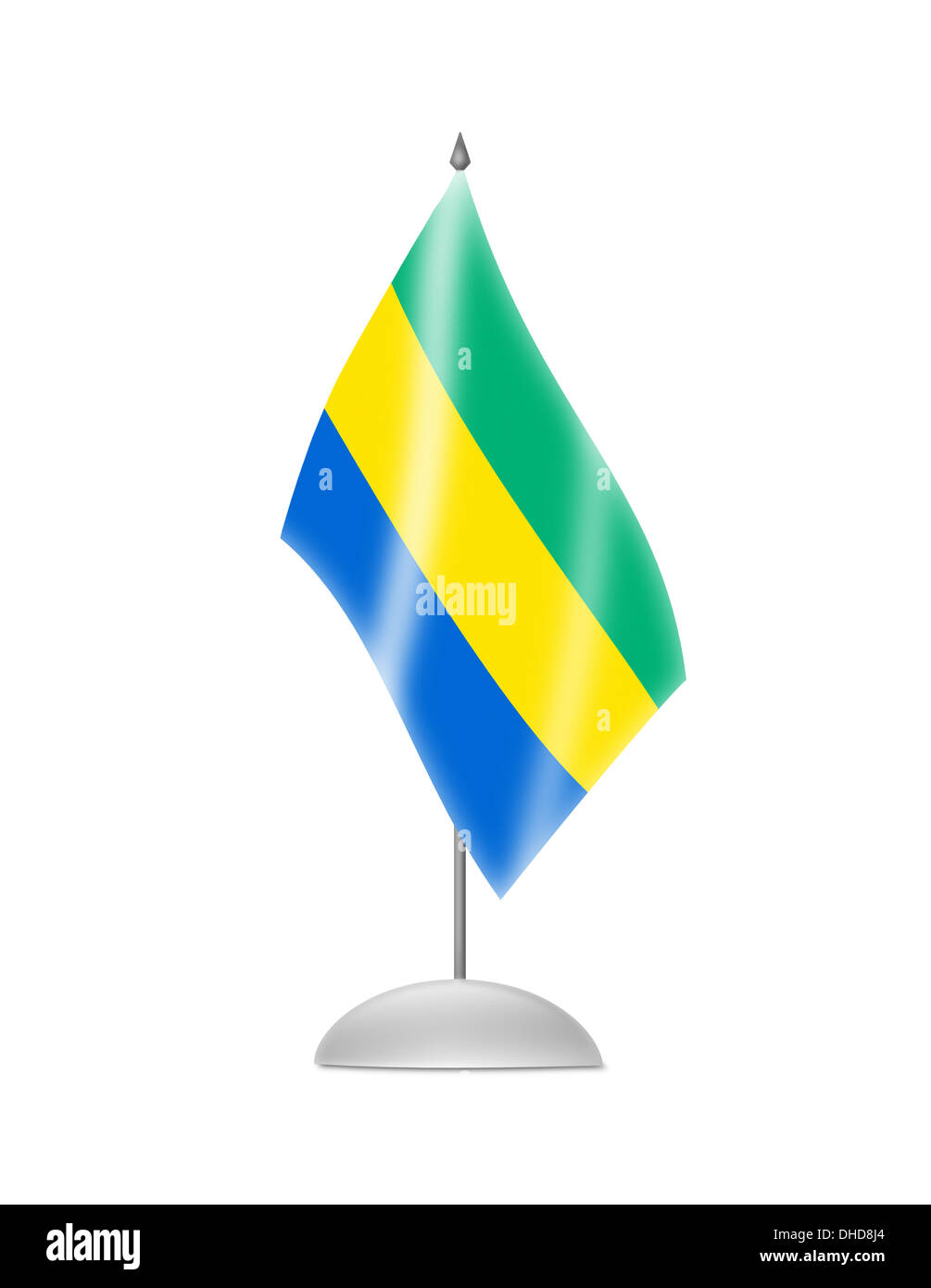 The Gabonese flag Stock Photo - Alamy