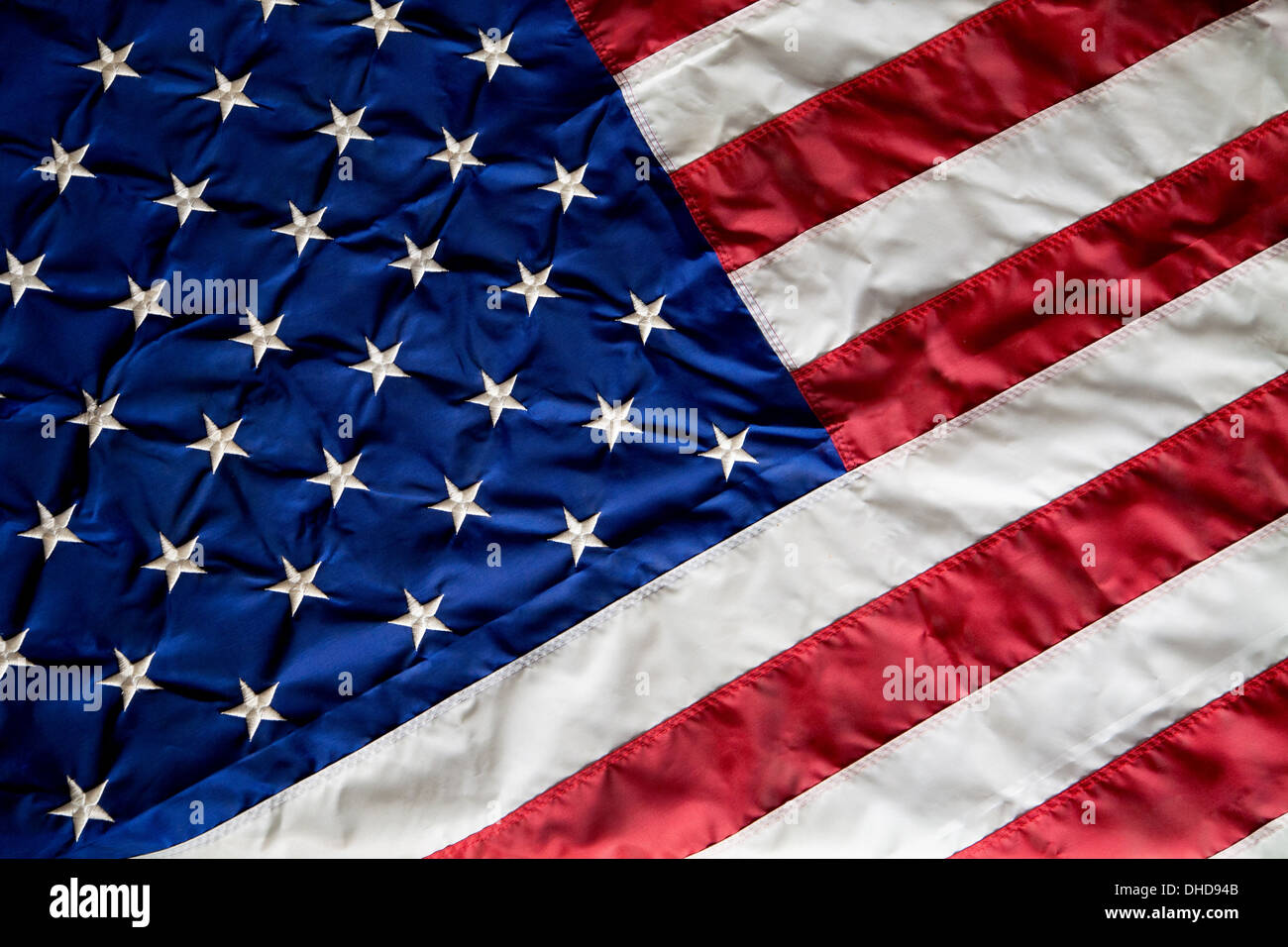 Crumpled, vintage American flag. Real photo Stock Photo - Alamy