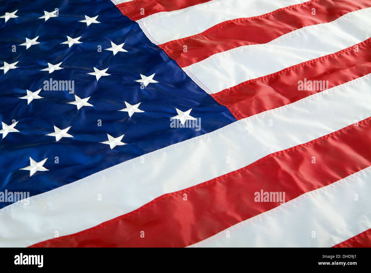 Crumpled, vintage American flag. Real photo Stock Photo - Alamy