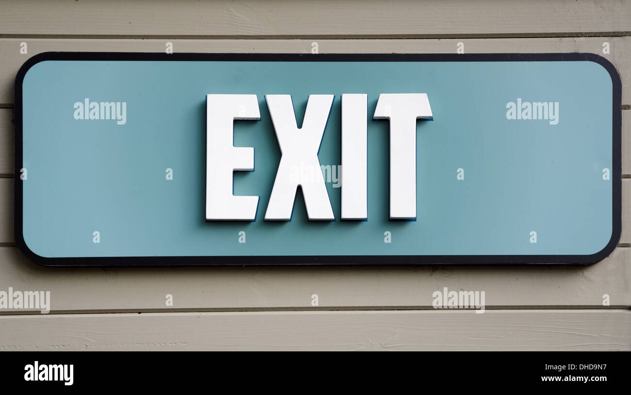 Emergency exit sign board hi-res stock photography and images - Alamy