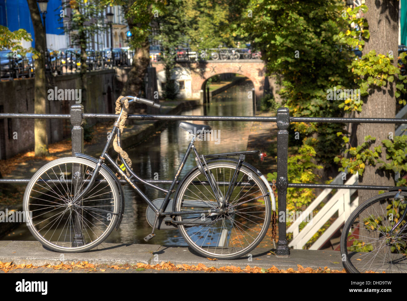Typical Dutch bicycle scene over a canal in Utrecht Stock Photo - Alamy