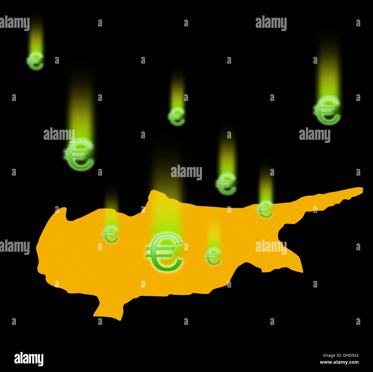 Cyprus and falling signs the Euromoney Stock Photo - Alamy