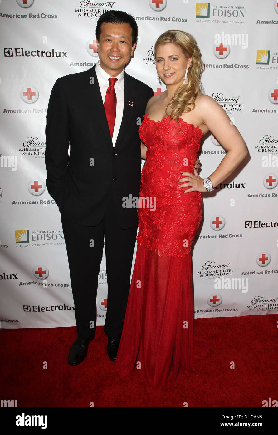 Jack Truong and Guest American Red Cross Annual Red Tie Affair held at Fairmont Miramar Hotel ...