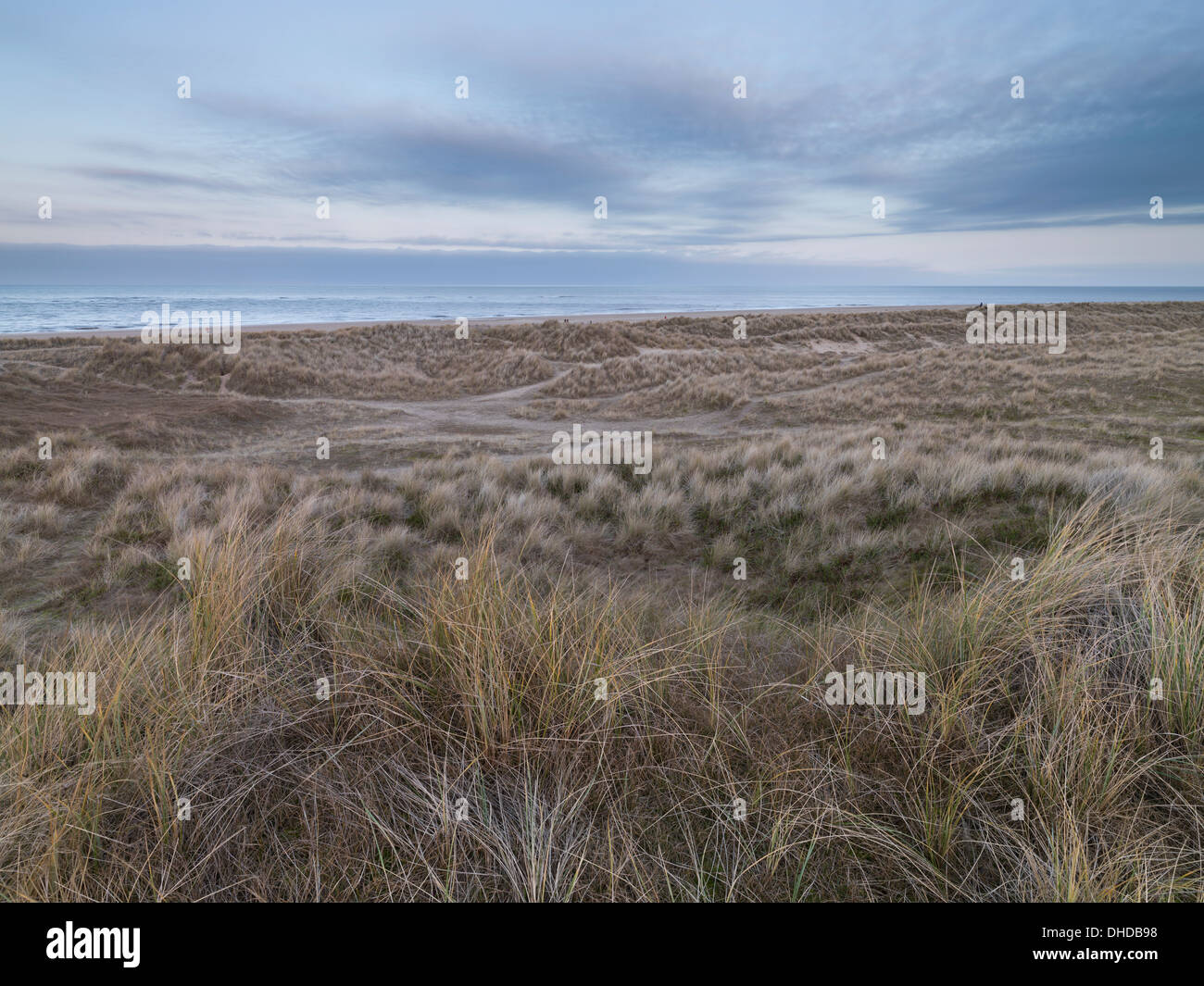 Winterton beach and dunes on the East coast of Norfolk, England Stock ...