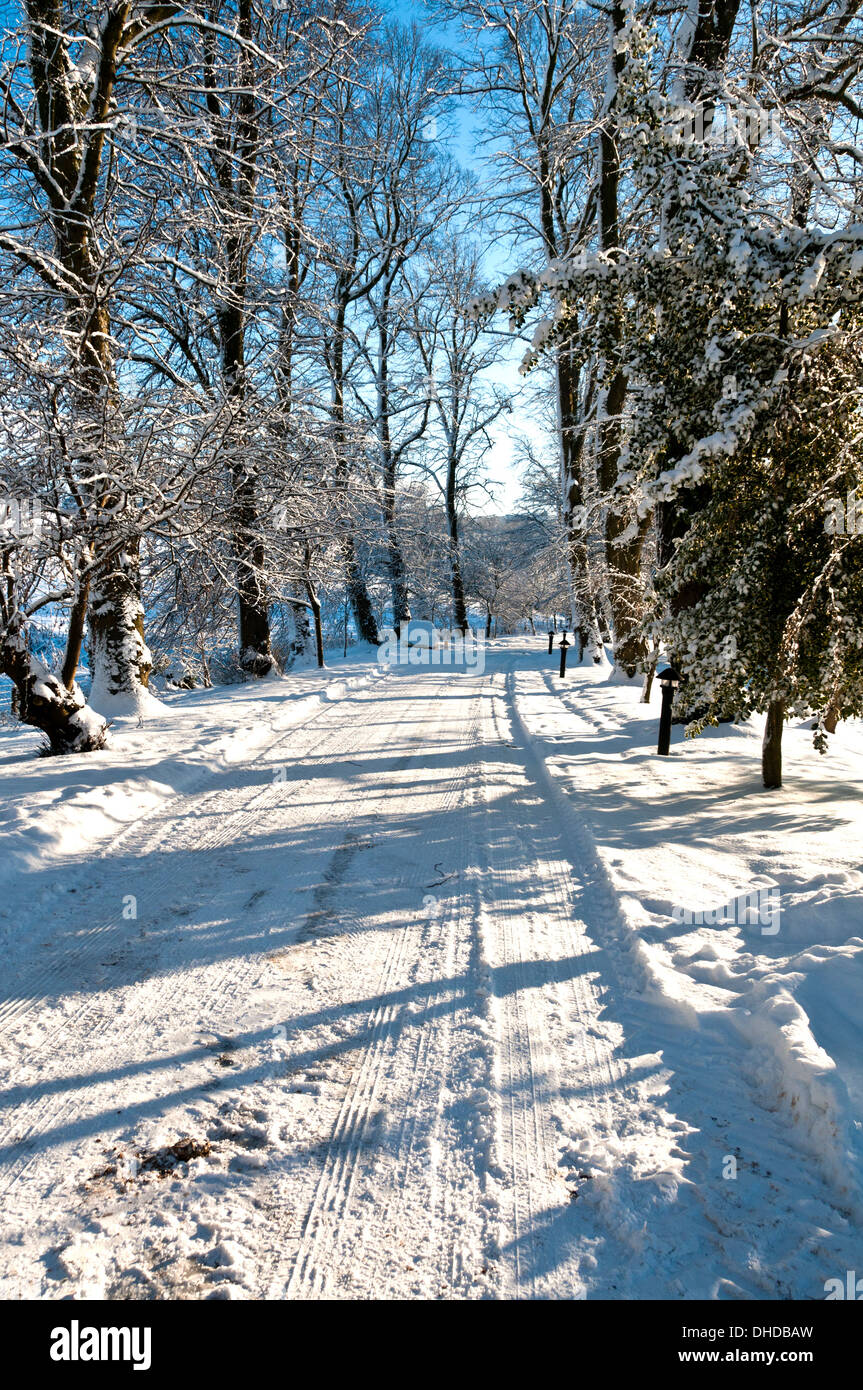 A snow scene in England Stock Photo - Alamy