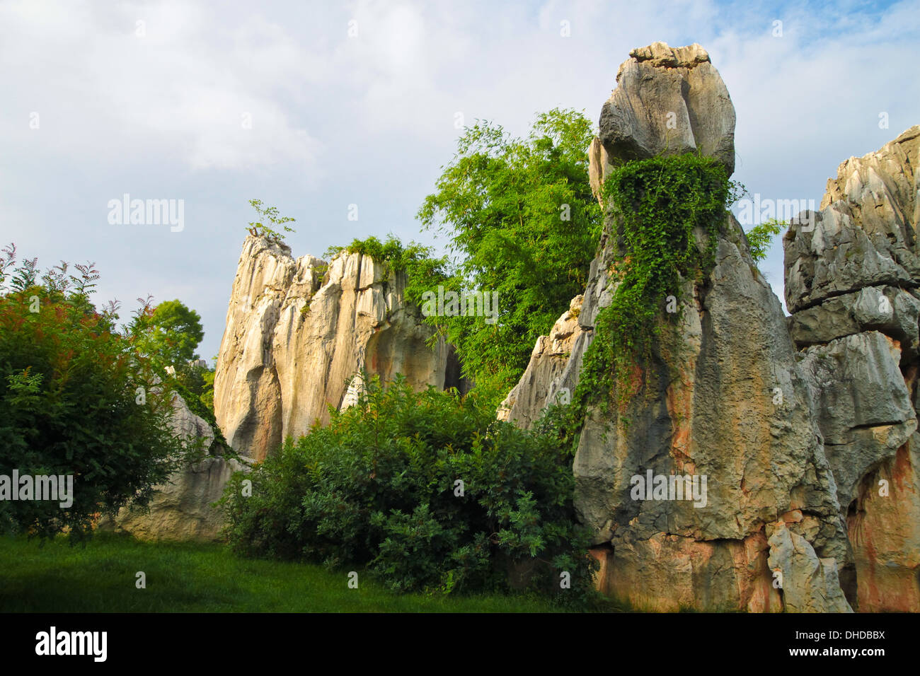 A beautiful limestone formation at Kunming Stone forest or Shilin, a ...