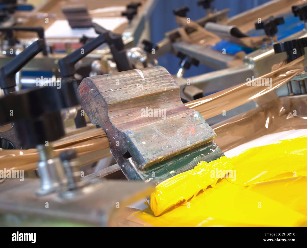 screen printing device with yellow ink in front view Stock Photo - Alamy