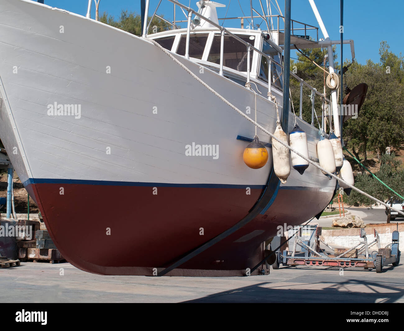 fishing boat ready for launching Stock Photo - Alamy