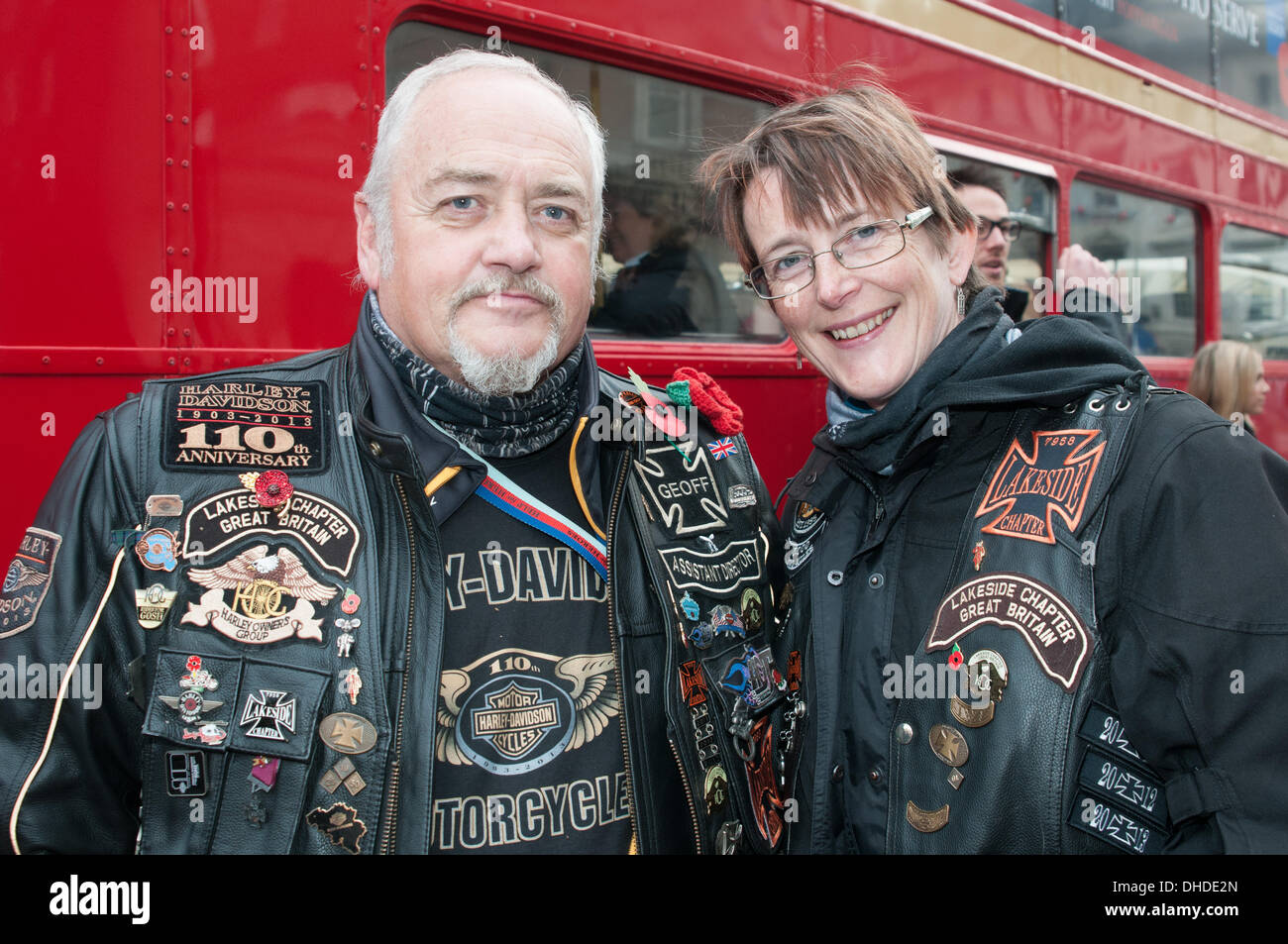 London, UK. 7th Nov 2013. Lakeside Chapter "Harley Davidson" bikers at ...