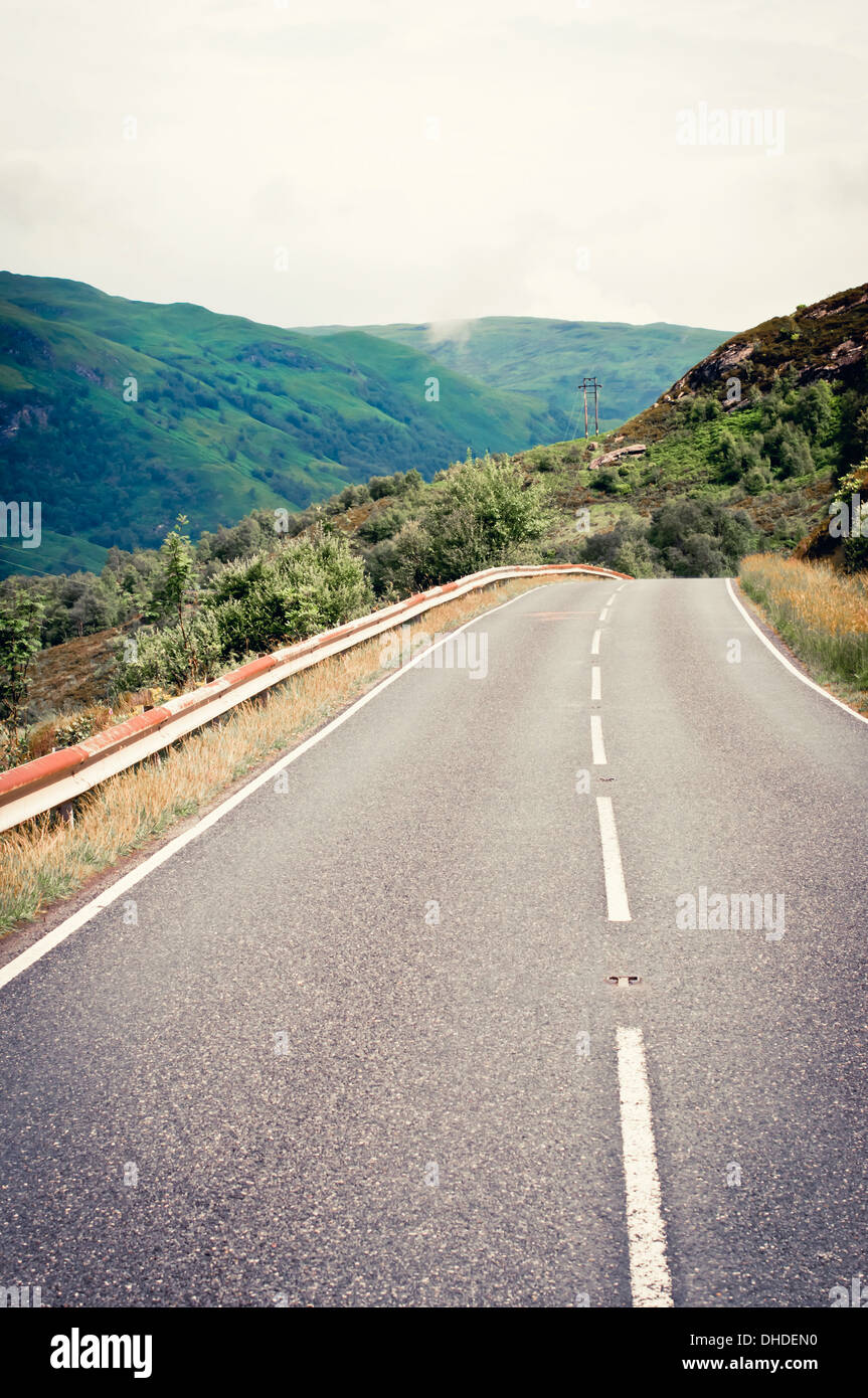 Empty road in Scotland Stock Photo - Alamy