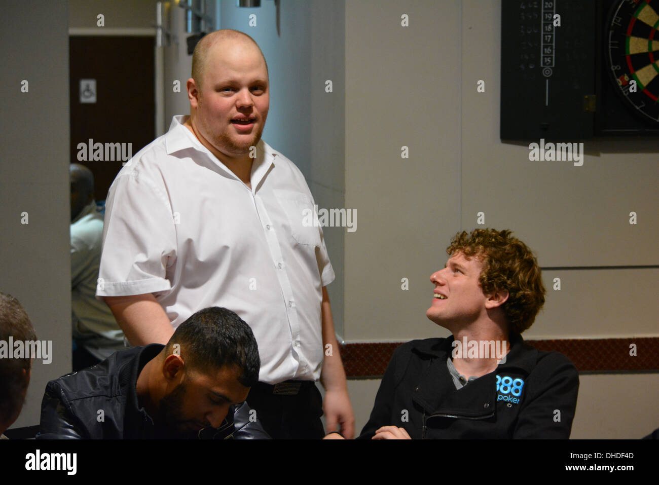 Sam Holden poker player taking part in a poker tournament in London ...