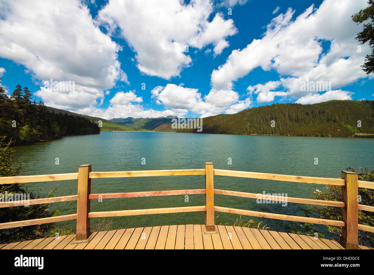 Viewing platform of Shudu Lake of Pudacuo National Park at Shangri-la ...