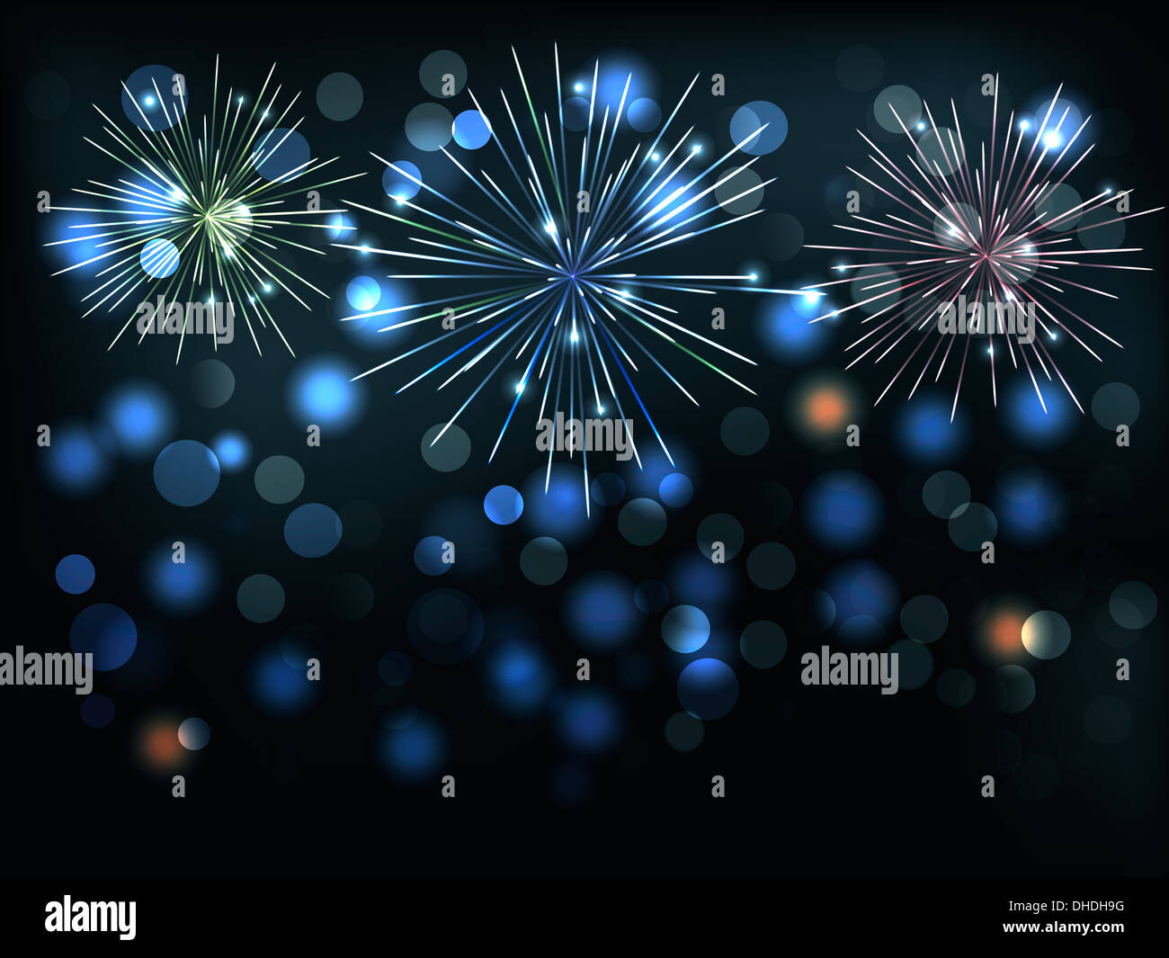 Holiday background with colorful fireworks. Vector illustration Stock ...