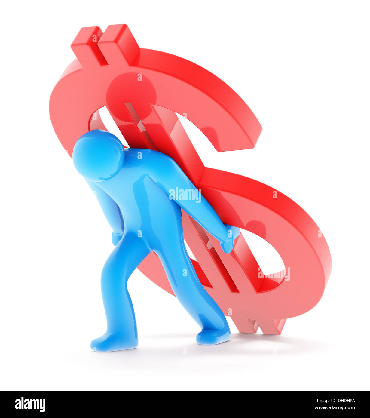 Man with dollar sign on white Stock Photo - Alamy