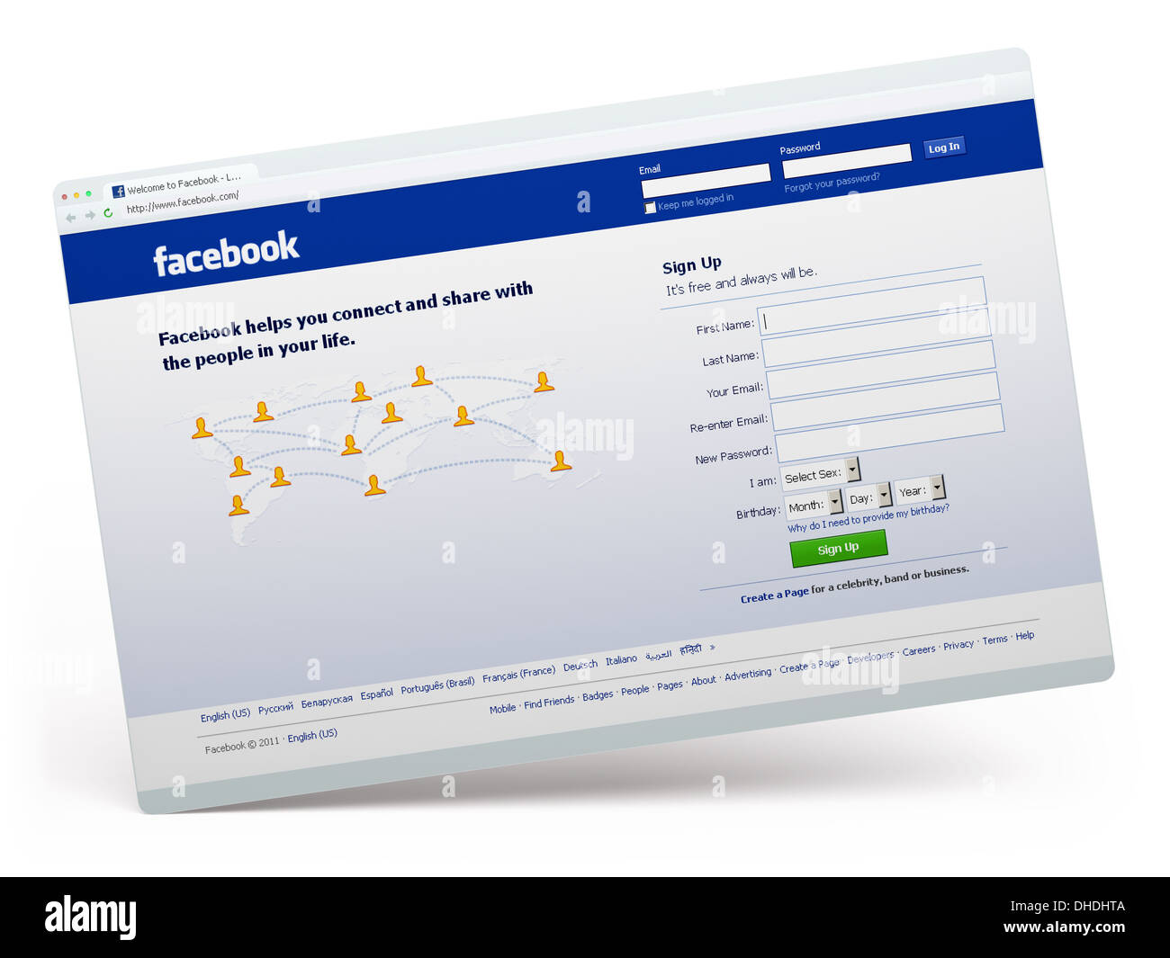 Facebook.com home page Stock Photo - Alamy