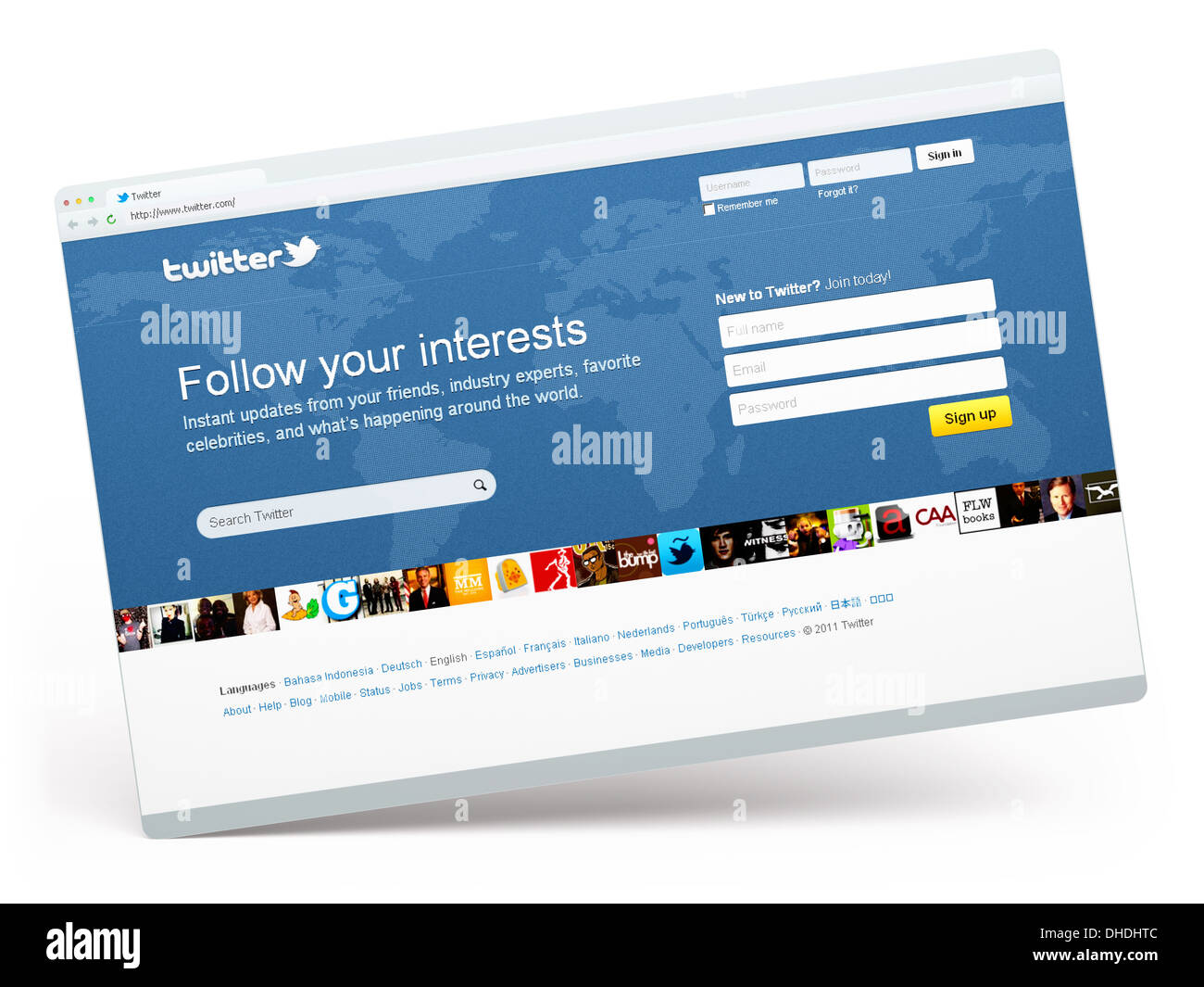 Twitter page Cut Out Stock Images & Pictures - Alamy