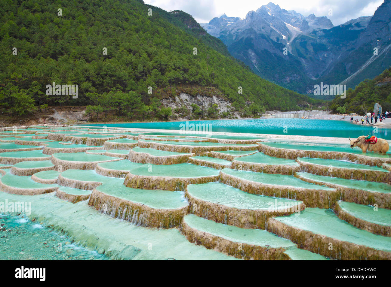 White Water River waterfall at the foot of Jade Dragon Snow Mountain ...