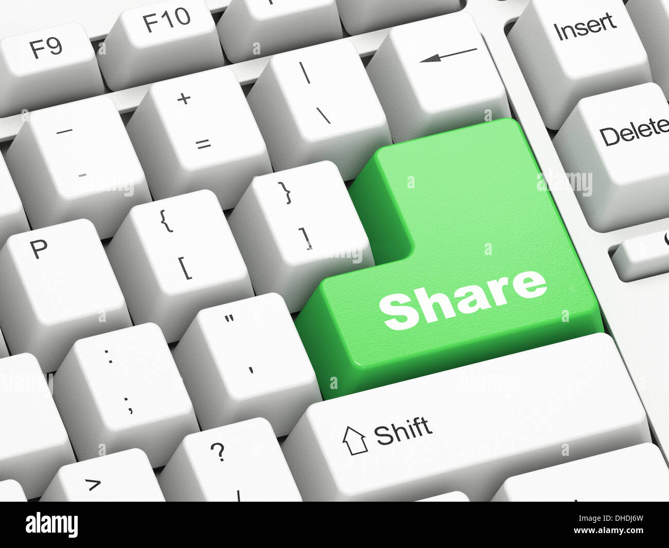 Keyboard with Share button Stock Photo - Alamy