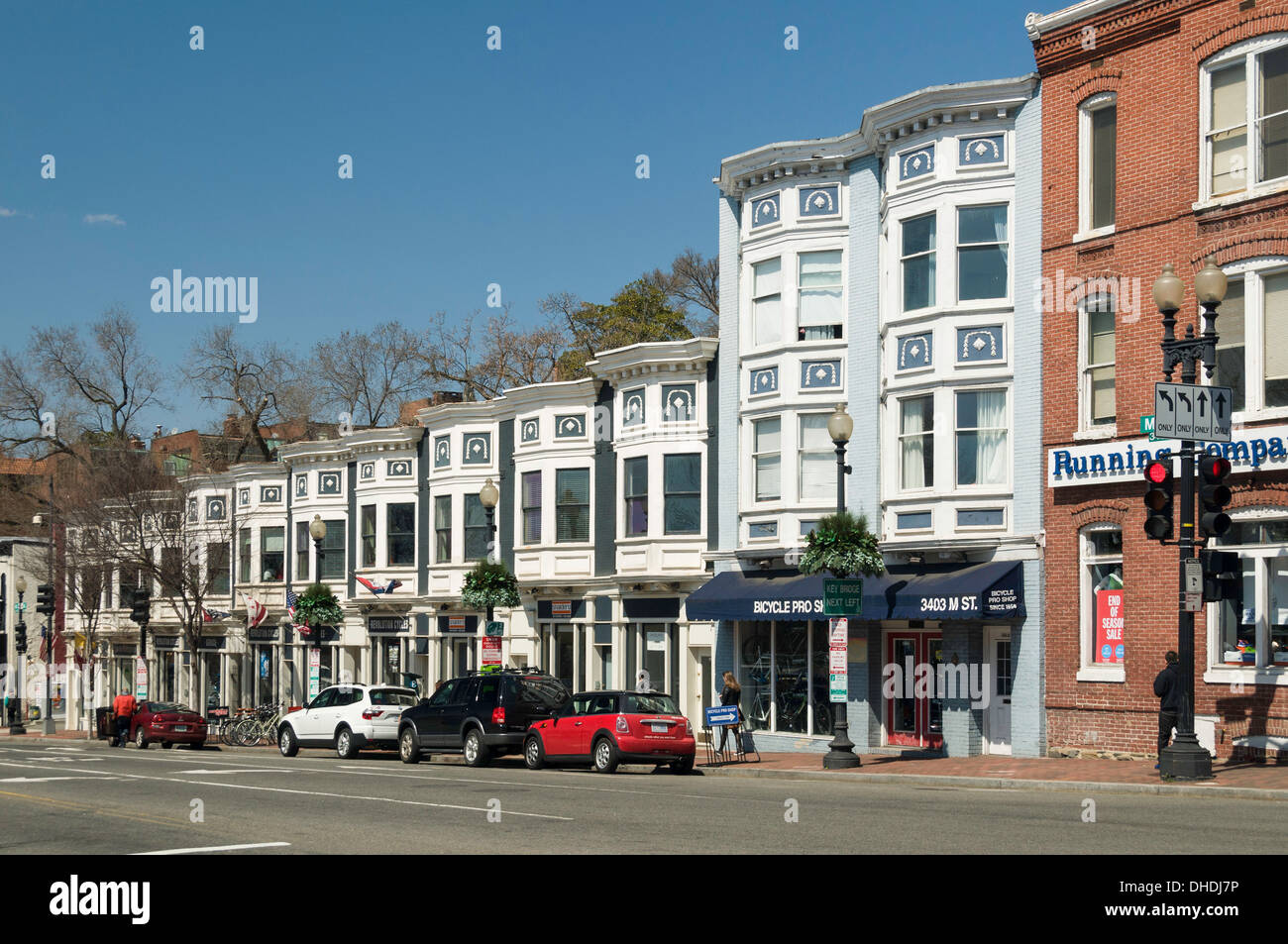 Street scene in the Georgetown neighbourhood of Washington, D.C ...